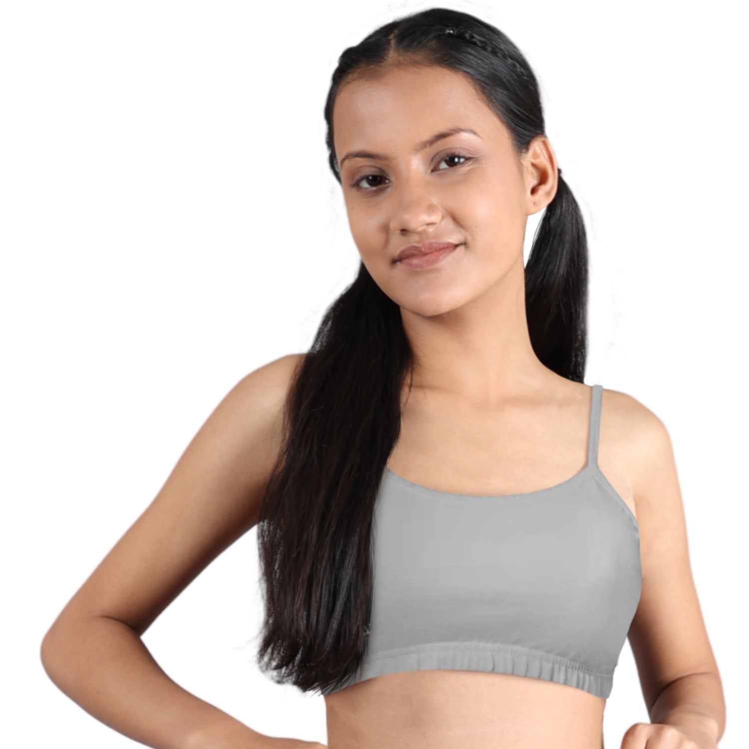 DOUBLE-LAYER THIN STRAP COTTON ATHLETIC BRAS | NON PADDED BEGINNER BRA – D'chica