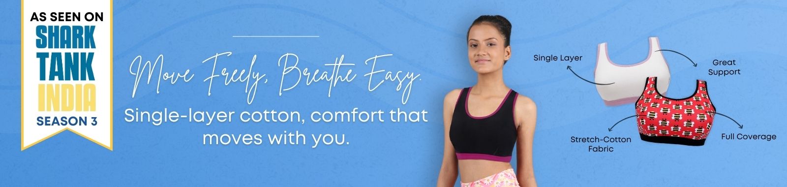 Single Layered Cotton Sports Bra For Teens – D'chica
